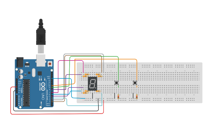 Circuit design contador - Tinkercad Circuit design contador - Tinkercad