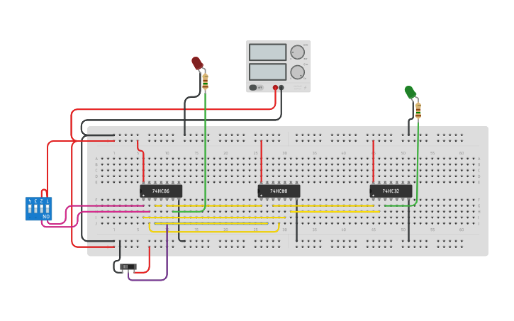 Circuit design Somador completo de 1 bit - Tinkercad Circuit design Somador completo de 1 bit - Tinkercad