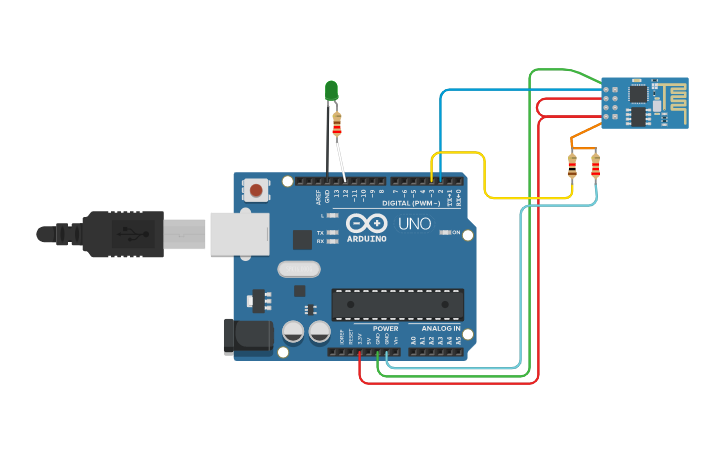 Circuit design WIFI MODULE | Tinkercad Circuit design WIFI MODULE | Tinkercad