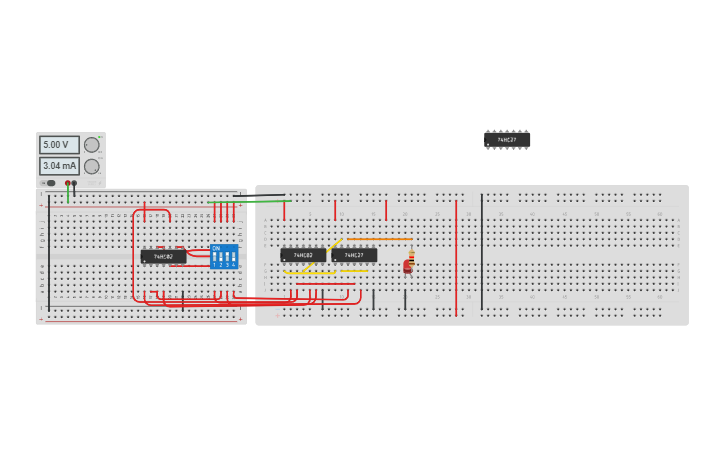 Circuit design nor gate 4 input - Tinkercad