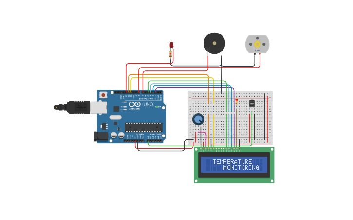 Circuit Design Temperature Monitoring Tinkercad