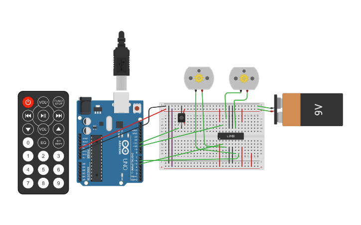 Circuit Design Robotic Motion Control Using Arduino With Ir Sensor Tinkercad