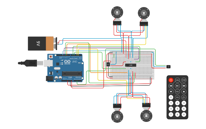 Circuit Design Car Robot Tinkercad