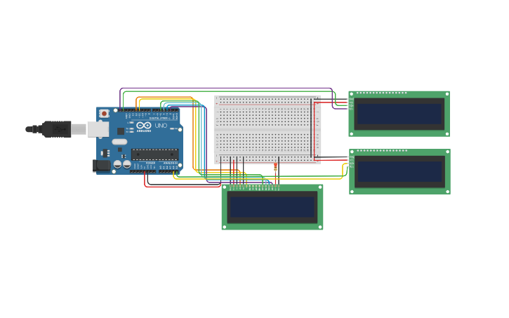 Circuit design LCD 16x2 ALL TYPES | Tinkercad