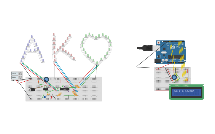 Circuit design Make RGB LED light blink using with 555 time IC - Tinkercad