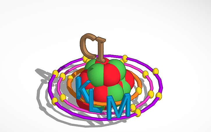 3d Design Chlorine Atom Ci Tinkercad