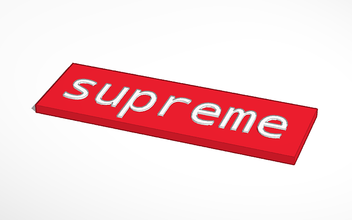3D design supreme logo - Tinkercad