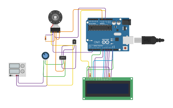 Circuit design dc motor with encoder | Tinkercad
