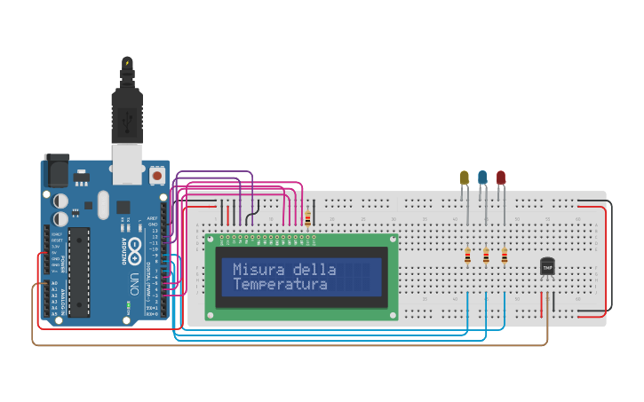 Circuit Design Sensore Di Temperatura Tinkercad