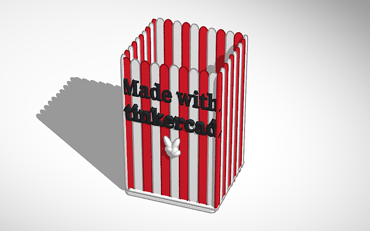 3D design Popcorn Box - Tinkercad