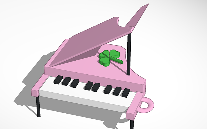 3D design pink Piano - Tinkercad