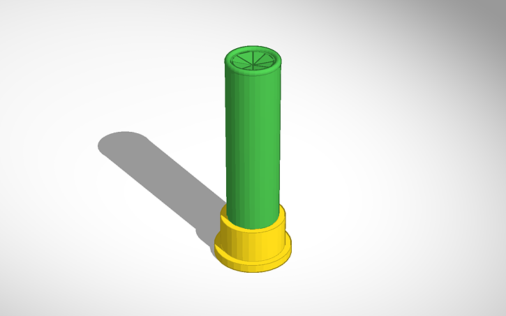 3D design 12 gauge shell - Tinkercad