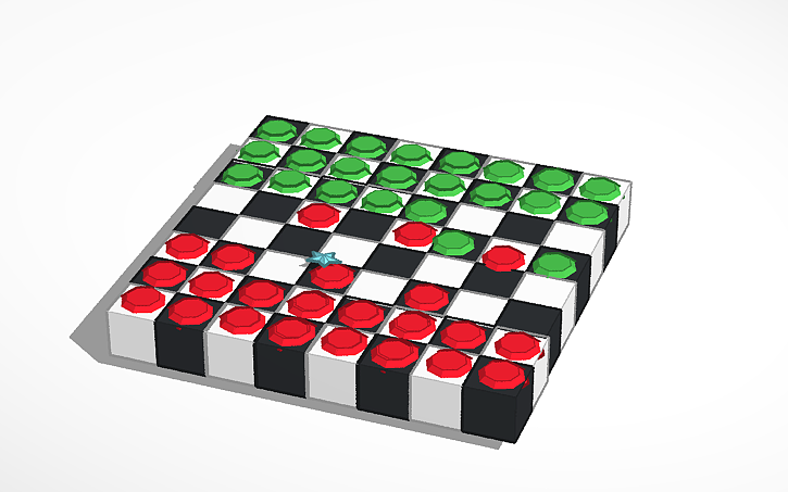 3D design checkers board - Tinkercad