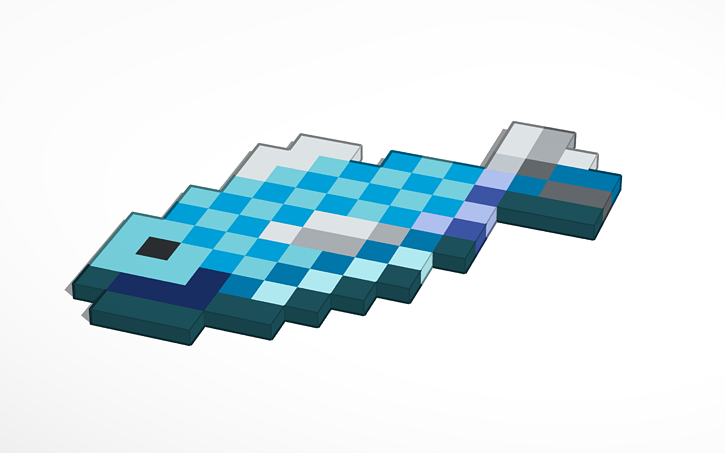 3D design Minecraft Fish - Tinkercad