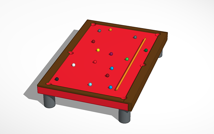 3D design pool table - Tinkercad