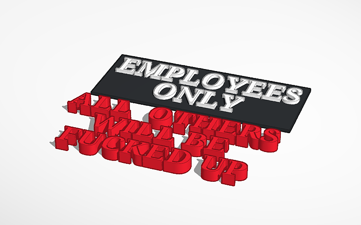 3D design EMPLOYEE SIGN - Tinkercad