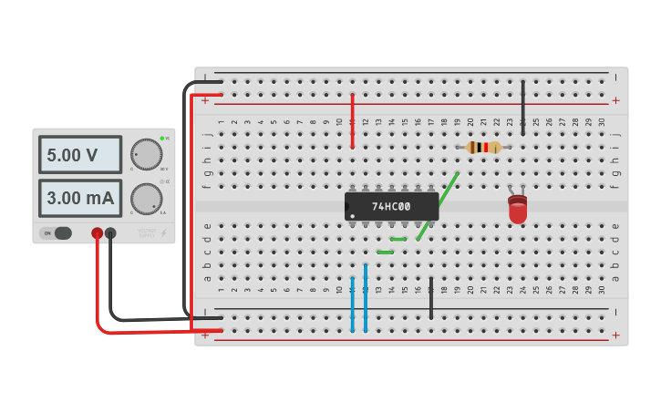 Circuit design AND gate using NAND gate. - Tinkercad