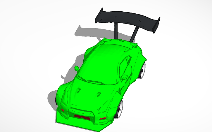 3D design Nissan GTR R35 With a huge spoiler | Tinkercad