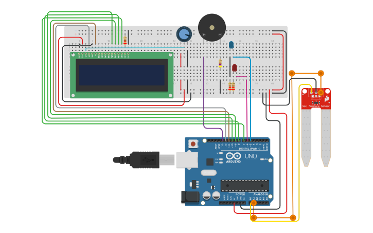 Circuit design System soil moisture | Tinkercad