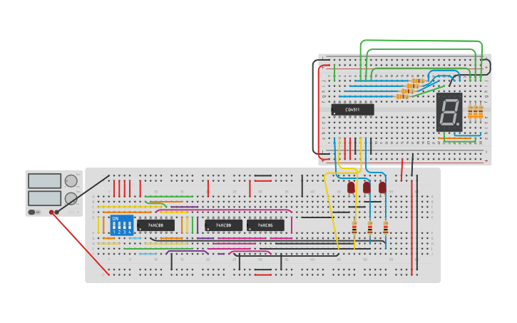Circuit design Copy of multiplicador de dos bits - Tinkercad