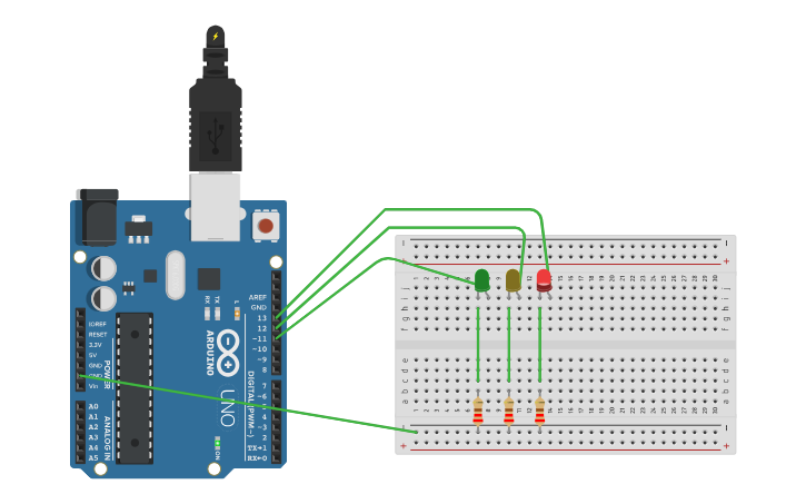 Circuit Design Blinking Lights Character Input Tinkercad