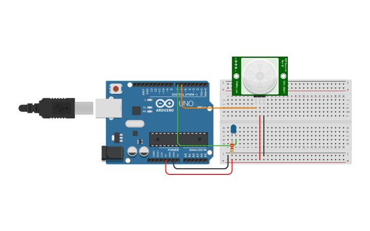 Circuit Design Arduino Sensor De Movimiento Tinkercad