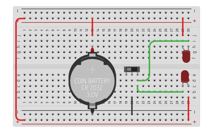 Circuit design LED Flashlight | Tinkercad