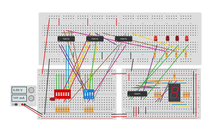 Circuit design Copy of decodificador e codificador BCD | Tinkercad Circuit design Copy of decodificador e codificador BCD | Tinkercad