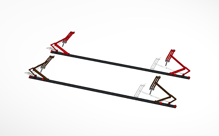 3D design Queensland Rail tilt train pantographs - Tinkercad