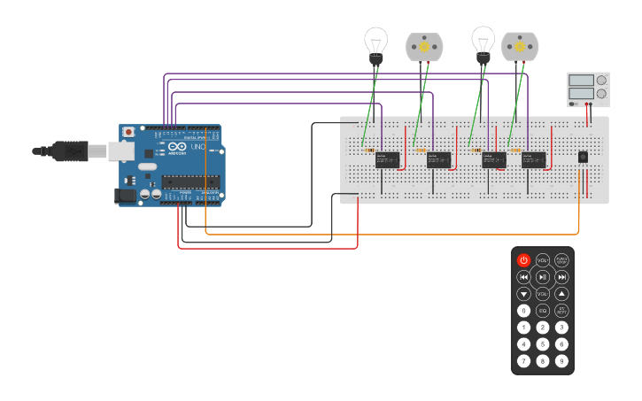 Circuit design IR controlled Switches - Tinkercad