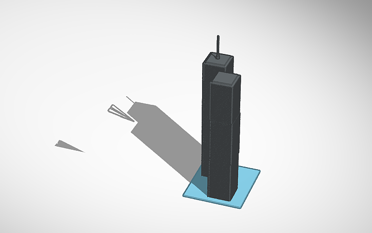 3D design twin towers - Tinkercad
