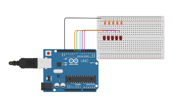 Circuit design Numeros Binarios - Tinkercad