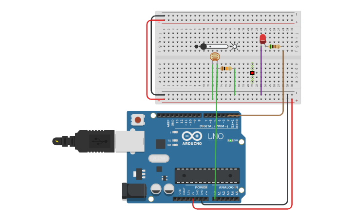 Circuit design Photoresistor | Tinkercad