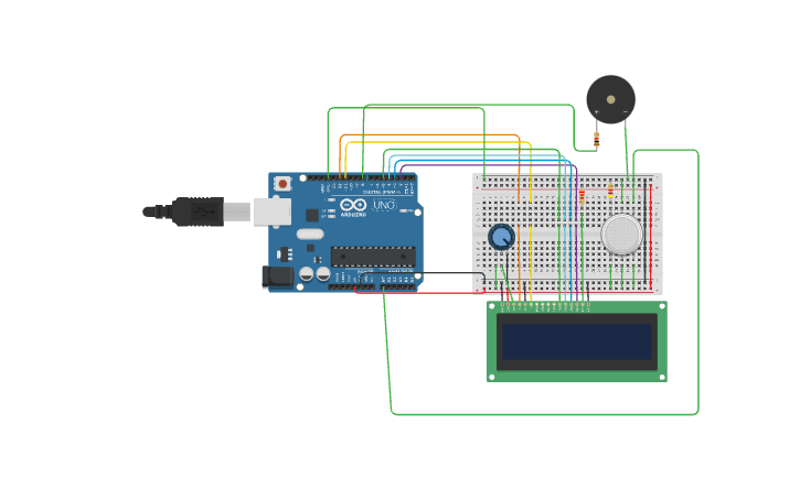 Circuit design AIR POLLUTION MONITORING USING ARDUINO - Tinkercad