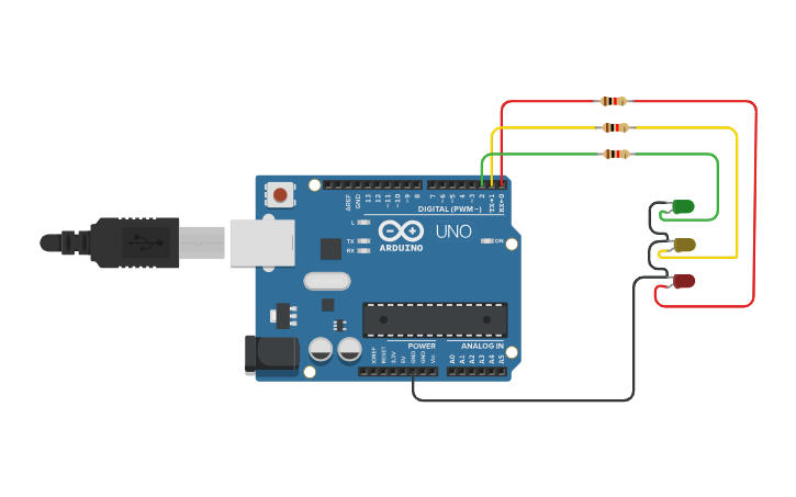 Circuit design semáfaro | Tinkercad
