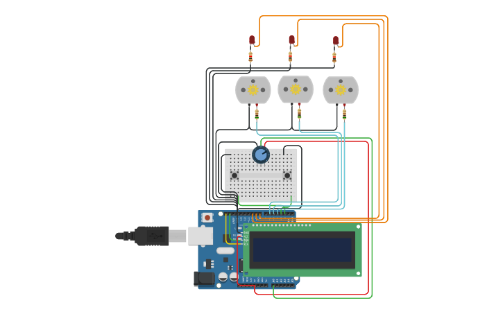 Circuit design parte 2 Tela lcd Projeto SEMB2 - Tinkercad