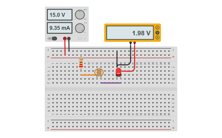 Circuit design CIRCUITO LDR | Tinkercad