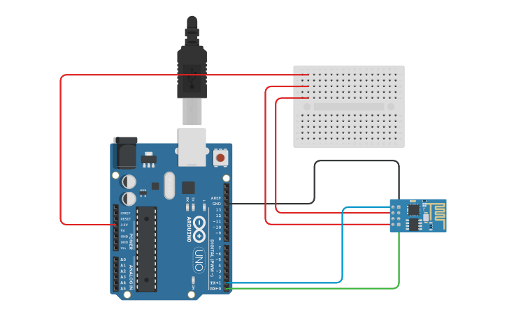 Circuit design STI ESP8266 Change speed | Tinkercad