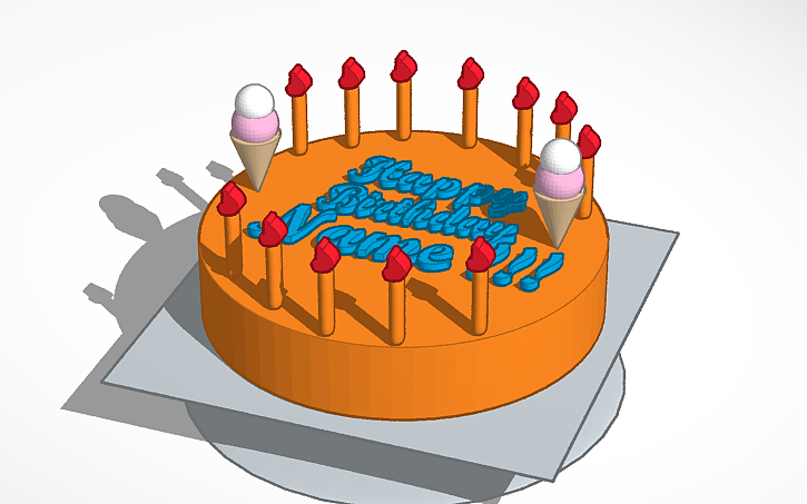 3D design Birthday Cake - Tinkercad