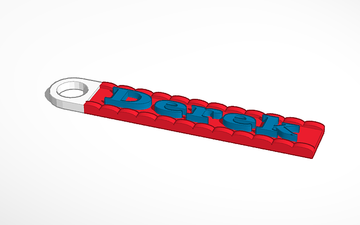 3D design Derek Name tag | Tinkercad
