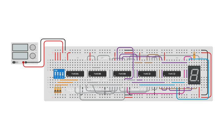 Circuit design AST 122 - AVILA - BIT 1-B - DECODER USING 7 SEGMENTS DISPLAY - Tinkercad