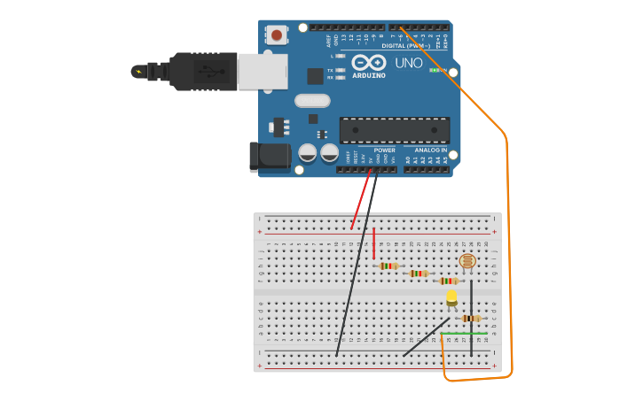 Circuit design Light Sensor - Tinkercad