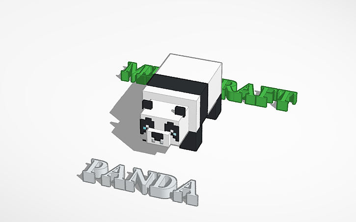 3D design Minecraft Panda - Tinkercad