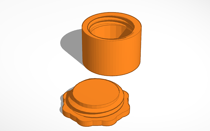 3D design screw with lid - Tinkercad