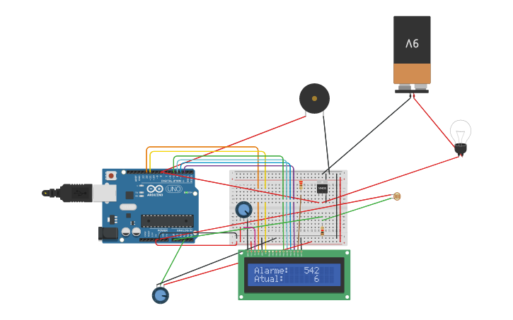 Circuit design sensor de luminosidade | Tinkercad