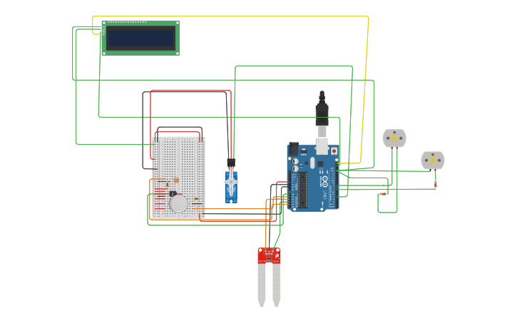 Circuit design Smart Garden Monitoring System - Tinkercad