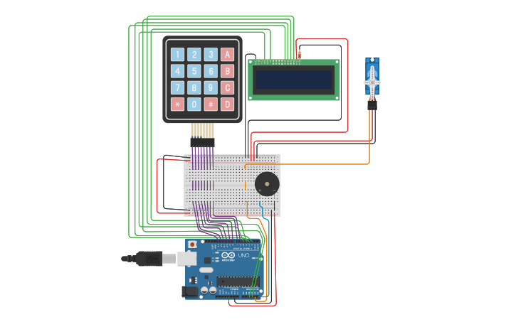 Circuit design Lock System - Tinkercad