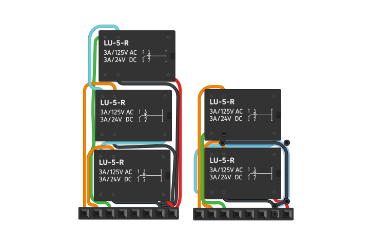 Circuit design Relay based NAND gate - Tinkercad