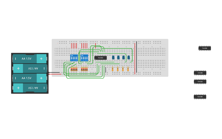 Circuit design NOR Logic - Tinkercad