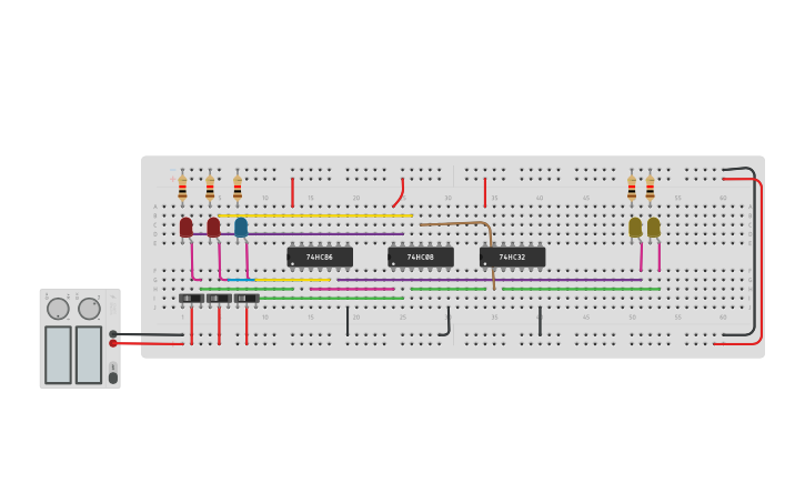 Circuit design Q3 :- Full Adder | Tinkercad
